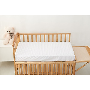 Elegant Comfort 100% Waterproof Fitted Crib and Toddler Protective Mattress Protector Pad Cover, White
