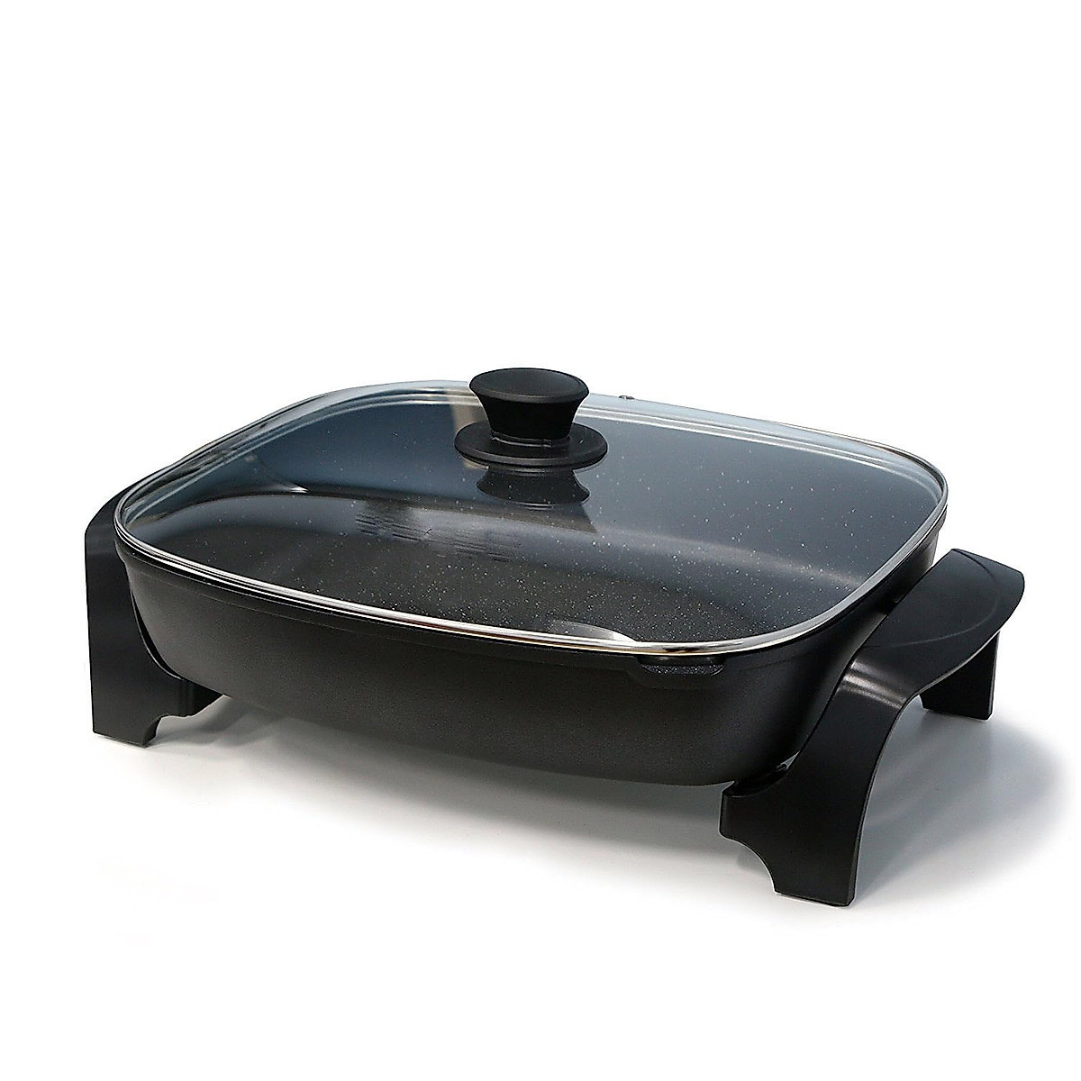 10.5-Quart Jumbo Electric Skillet with Easy-Pour Spout, Black - Versatile Cooking Made Easy