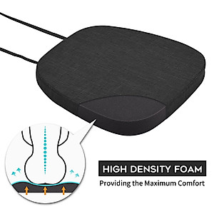 baibu 14x14 Inches Metal Chairs Cushions with Ties Set of 4, Non-Slip Metal Dining Chair Pads Kitchen Chair Cushions with Machine Washable Cover - 4 Cushions Only (Black, 14x14x1.5in)