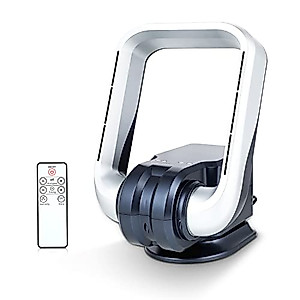 InfiniPower Bladeless Wall Mount Fan with Remote Control, 15.7" Small & Quiet Tower Fan 90° Adjustable Air Circulation Cooling for Bedroom Sleeping,Table/Desk,Living Room,Home,Office,Commercial Shop