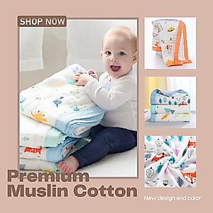 Jay & Ava Baby Muslin Blanket 42” x 42”, Soft Toddler Cotton Baby Blankets for Boy, 4 Layers Bed Muslin Throw for Baby Crib, Large Baby Receiving Blanket - (Blue Star Space)