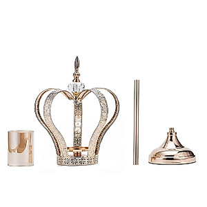 Efavormart 25" Crown Candle Holder Stand, Gold Metal Votive Holders for Weddings, Birthday, Party, Home, Garden, Table Centerpieces Decorations, Anniversary Celebrations