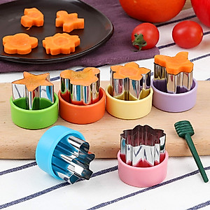 FIRETREESILVERFLOWER 1.5in Vegetable Cutter Shape Set-12PCS Mini Cookie Cutters Fruit Biscuit Pastry Mold Children's Baking and Food Supplement Tool Accessories.(20 Forks)