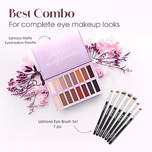 Lamora Eyeshadow Palette Makeup - Eye Makeup Palette with 16 Highly Pigmented Matte Shades - Vegan & Blendable