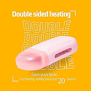 Waxfans roll on wax warmer,Easy to Use, roll on wax kit for hair removal,Suitable for Beginners Waxing at Home, wax roller Long-Lasting Hair Removal Effect Enjoy Sexy Skin,Great Gift wax roller kit，ce