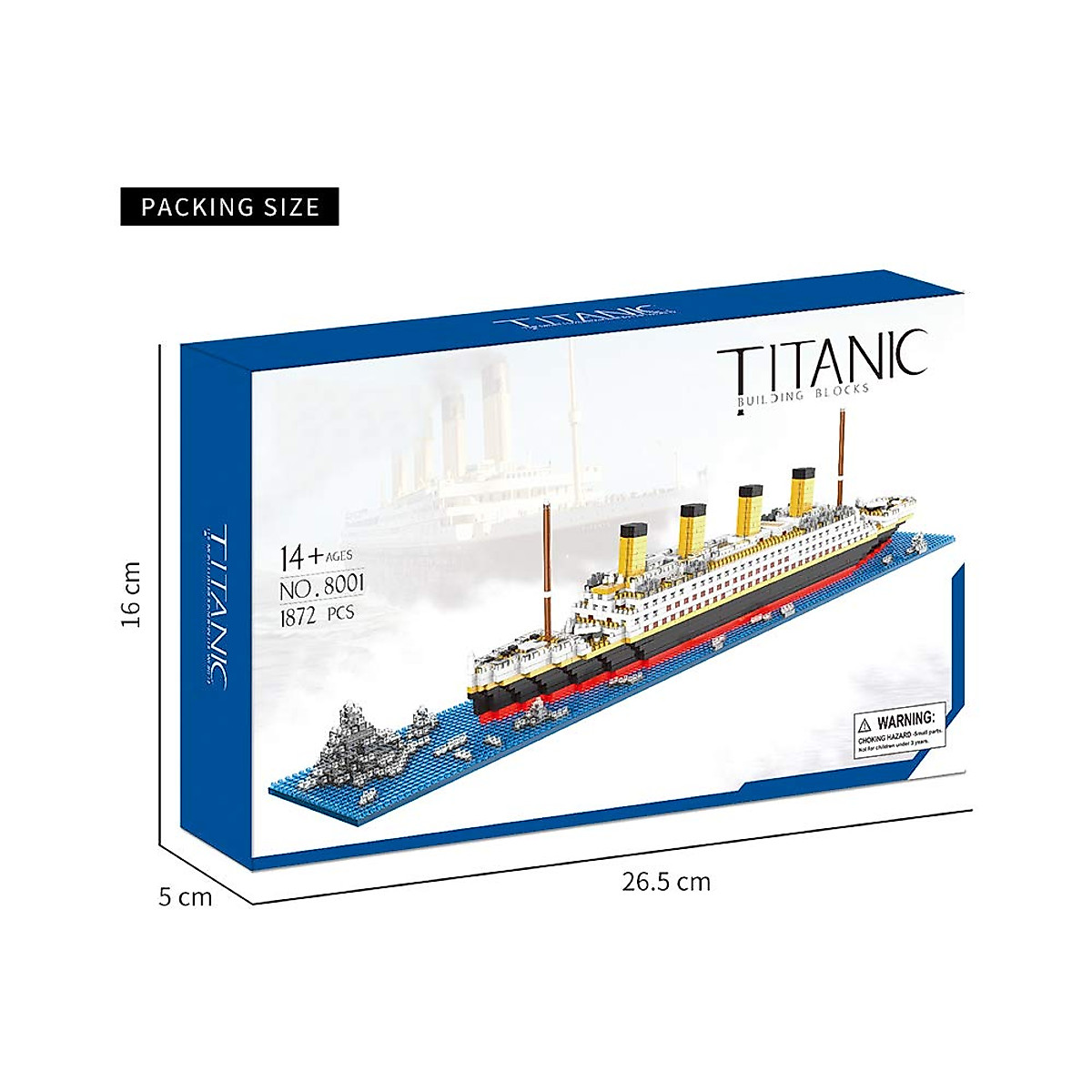 Titanic Architecture Toys Set Micro Mini Building Model Kit for Adults and Kids Age of 14+ 1872 Pieces