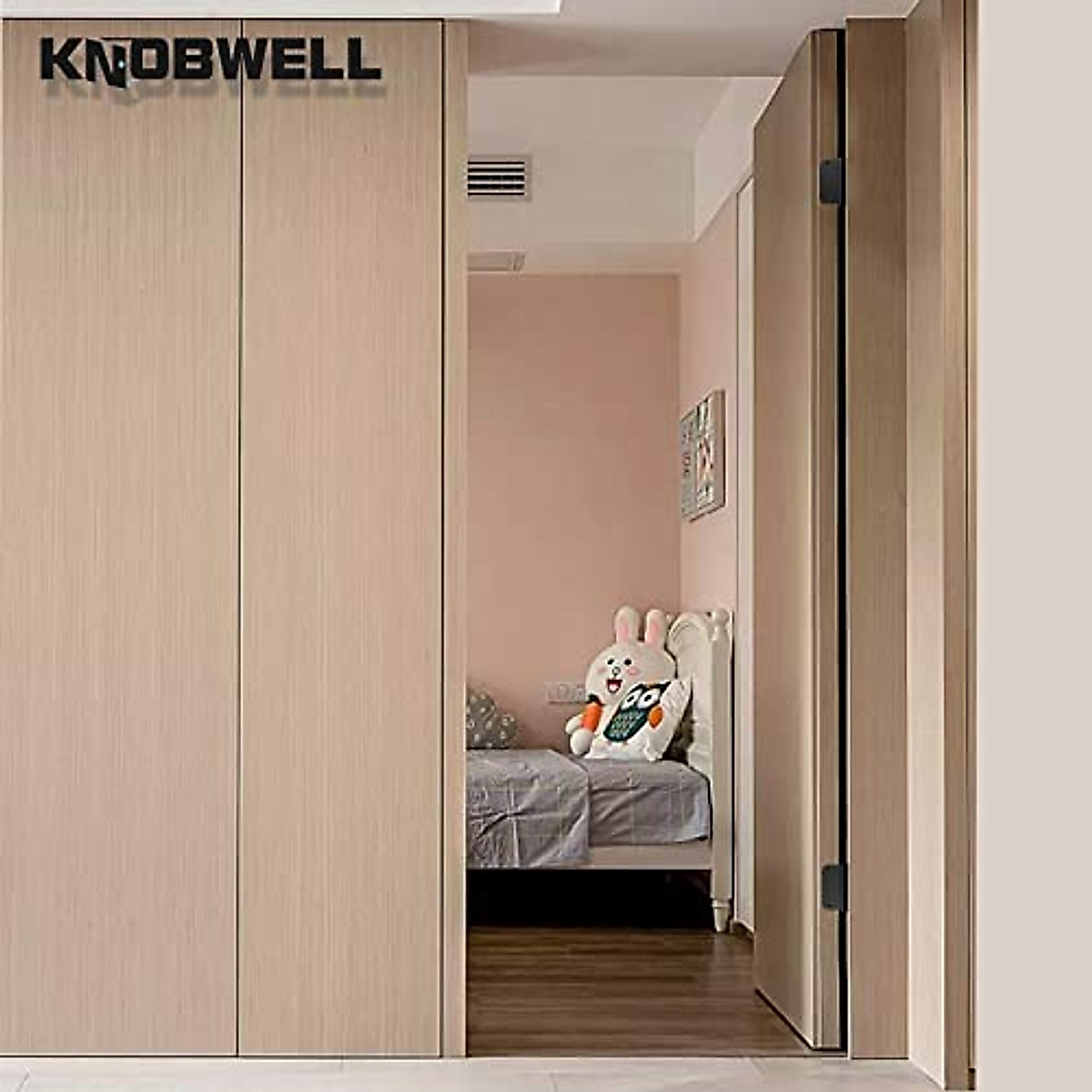 KNOBWELL 36 Pack Door Hinges Black Matte 3.5 inch 5/8 Radius, 3.5" x 3.5" Heavy Duty Hinges for Doors Interior Exterior