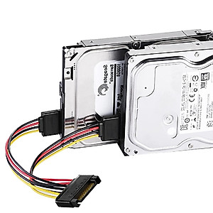 SATA Power Splitter, 3 Pack 15 Pin SATA Male to Dual 15 Pin Female Power Y Splitter Cable Adapter UIInosoo for Hard Drive, HDD, SSD, 9.8 Inches