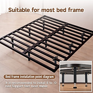 4 Pcs Adjustable Height Center Support Leg For Bed Frame, Bed Slat Support Legs for Metal/Wooden Bed Frame, Heavy Duty Support Feet For Bed Frame Replacement, Bed Slat Reinforcement Kit (5.9" to 8.6")