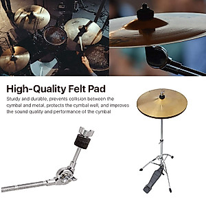 Flexzion 18-Piece Cymbal Accessories Kit - Includes Cymbal Felts and Sleeves with Base, Wing Nuts, Washers, & Hi-Hat Cup & Clutch Felts for Mounting & Securing Cymbals on Drum Sets (Black)