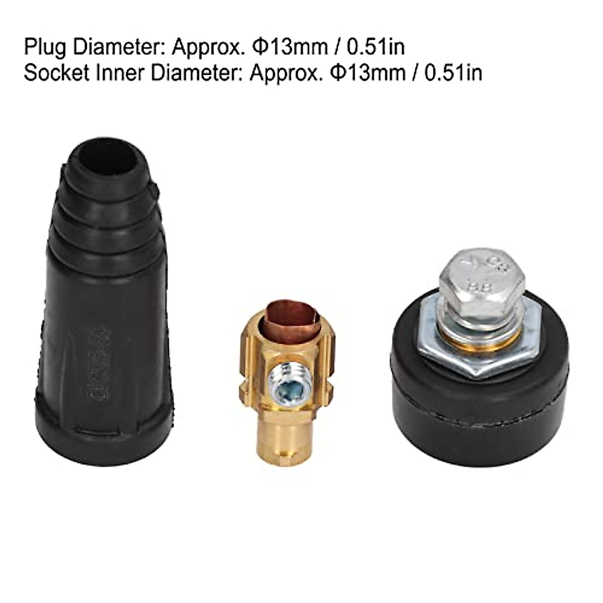 Welding Cable Connector, 5 Sets Wide Use European Style Firm Fixing Welder Cables Plug Socket for Machine