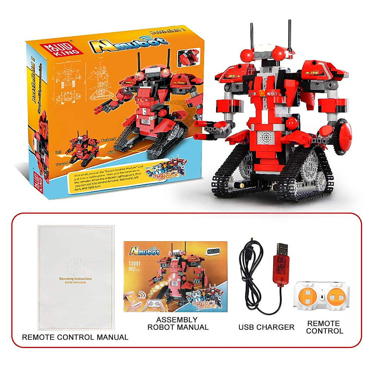 ritastar APP Remote Control Robot Building Blocks Creative Toolbox Educational Smart Tracked RC Robotics Building Bricks Set Kit S.T.E.M Learning Toy Gift for Boys Girls Kids 8 and Above(Red,392pcs)