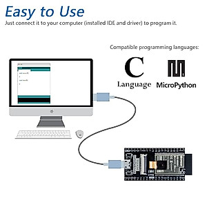 Freenove ESP32-WROVER CAM Board (Compatible with Arduino IDE), Onboard Camera Wireless, Python C Code, Detailed Tutorial, Example Projects