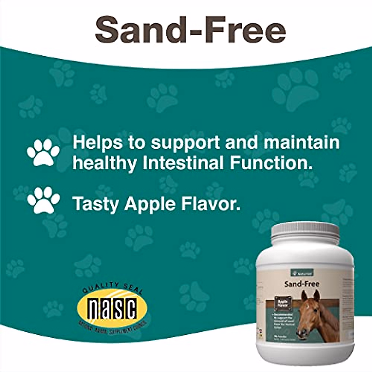 NaturVet – Sand Free Horse Powder – 3 lbs – Maintains Healthy Intestinal Function – Supports Removal of Sand from Ventral Colon – Enhanced with Tasty Apple Flavor