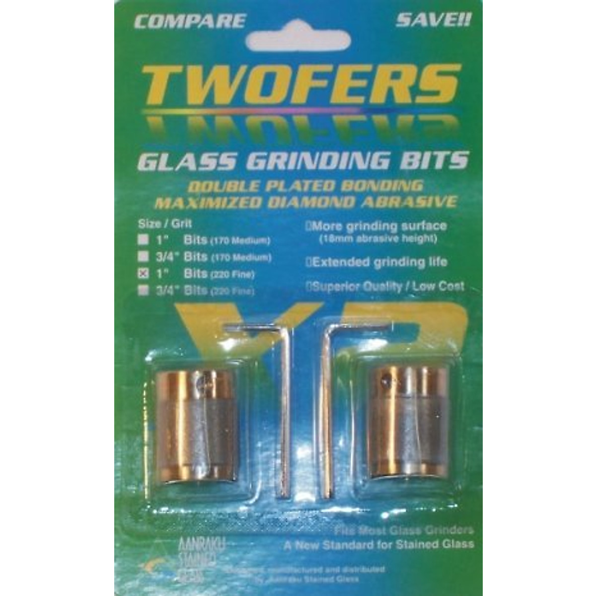 Aanraku 1" TWOFERS 2 bit set - 220 fine grit