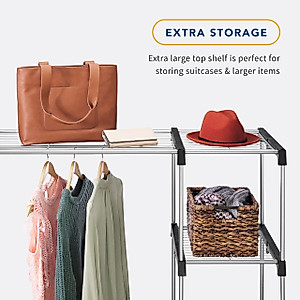 Whitmor Double Rod Freestanding Closet Organizer