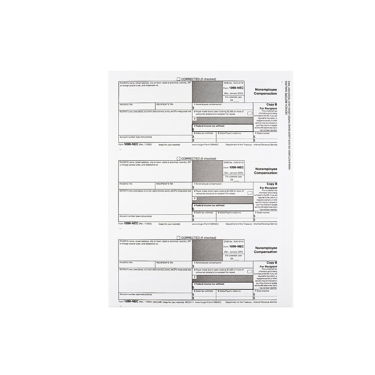 1099 NEC Tax Forms 2023 with Envelopes, 4 Part 15 Pack Tax Forms Kit and 15 Self-Seal Envelopes –Great for QuickBooks and Accounting Software, Value Pack for Business - Made in The USA - 15-Pack