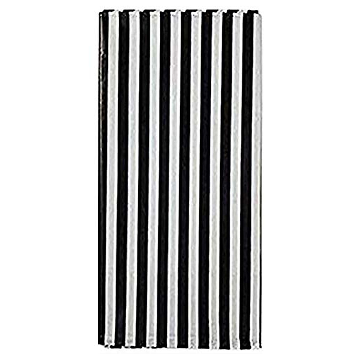 6 Pcs Disposable Black White Stripe Plastic Tablecloth, 108 Inch x 54 Inch Ractangle Tablecover, for Party, Dance and Picnic (Black White Stripe)