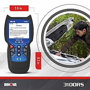 INNOVA 3100RS, OBD2 Scanner, ABS SRS Airbag Scan Tool with Airbag Light & Oil Light Reset, Stream Graph & Record Live Data, Get Suggested Repair & Parts on iPhone or Android