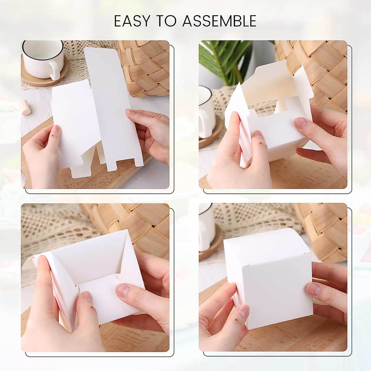 VGOODALL 50PCS Small Gift Boxes, 3 x 3 x 3 Inch White Favor Box Candy Treat Boxes Gift Boxes for Birthday Party Wedding