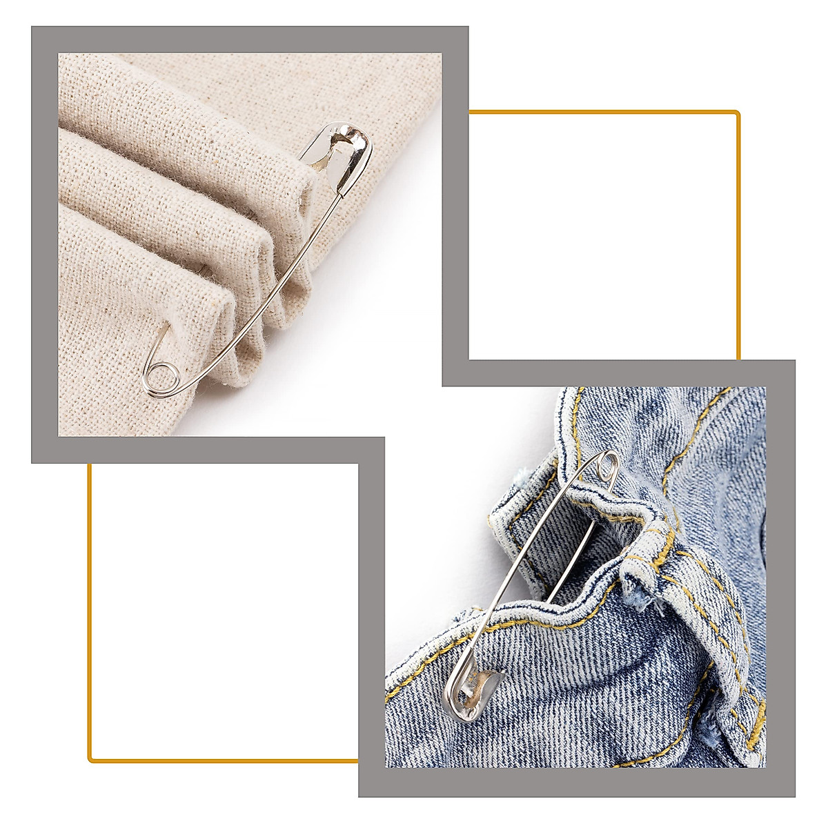 Mr. Pen Silver Safety Pins, 2.1 Inches, Pack of 200