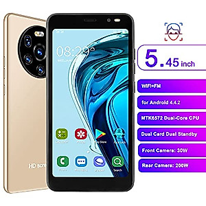 Unlocked Android Cell Phone Smartphone, 5.45in 512MB 4GB HD Screen Phone Dual Card Dual Standby Smart Phone (Gold)
