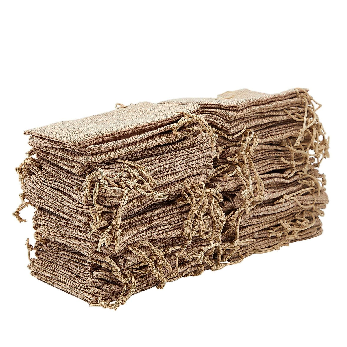 Juvale Burlap Drawstring Bags for Rustic Wedding Party Favors, Birthday (3.7 x 5.5 In, 100 Pack)