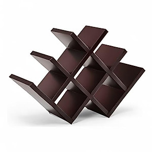 Kamenstein Butterfly Countertop Free-Standing Wooden Wine Rack, Dark Brown, 8-Bottle -
