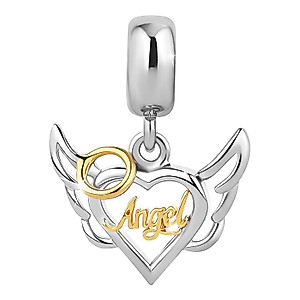 Chili Jewelry Gold Guardian Angel Charm Compatible With Pandora Charms Bracelets