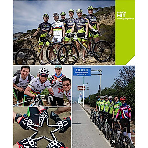 Baselay Cycling Gloves Mountain Bike Bicycle Gloves - Breathable Gel Pad Shock-Absorbing Anti-Slip MTB DH Road Racing Full Finger Gloves for Men Women Youth (Black/Green, Large)