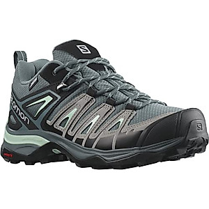 Salomon X Ultra Pioneer CLIMASALOMON Waterproof Hiking Shoes for Women, Stormy Weather/Alloy/Yucca, 7.5