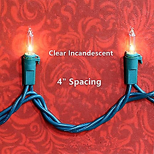 JinBest 200 Clear Bulb Green Wire Christmas Lights, UL Certified and Commercial Mini Light Set, Pack of 2 Sets 100 Light, for Indoor Outdoor Party, Garden, Patio.