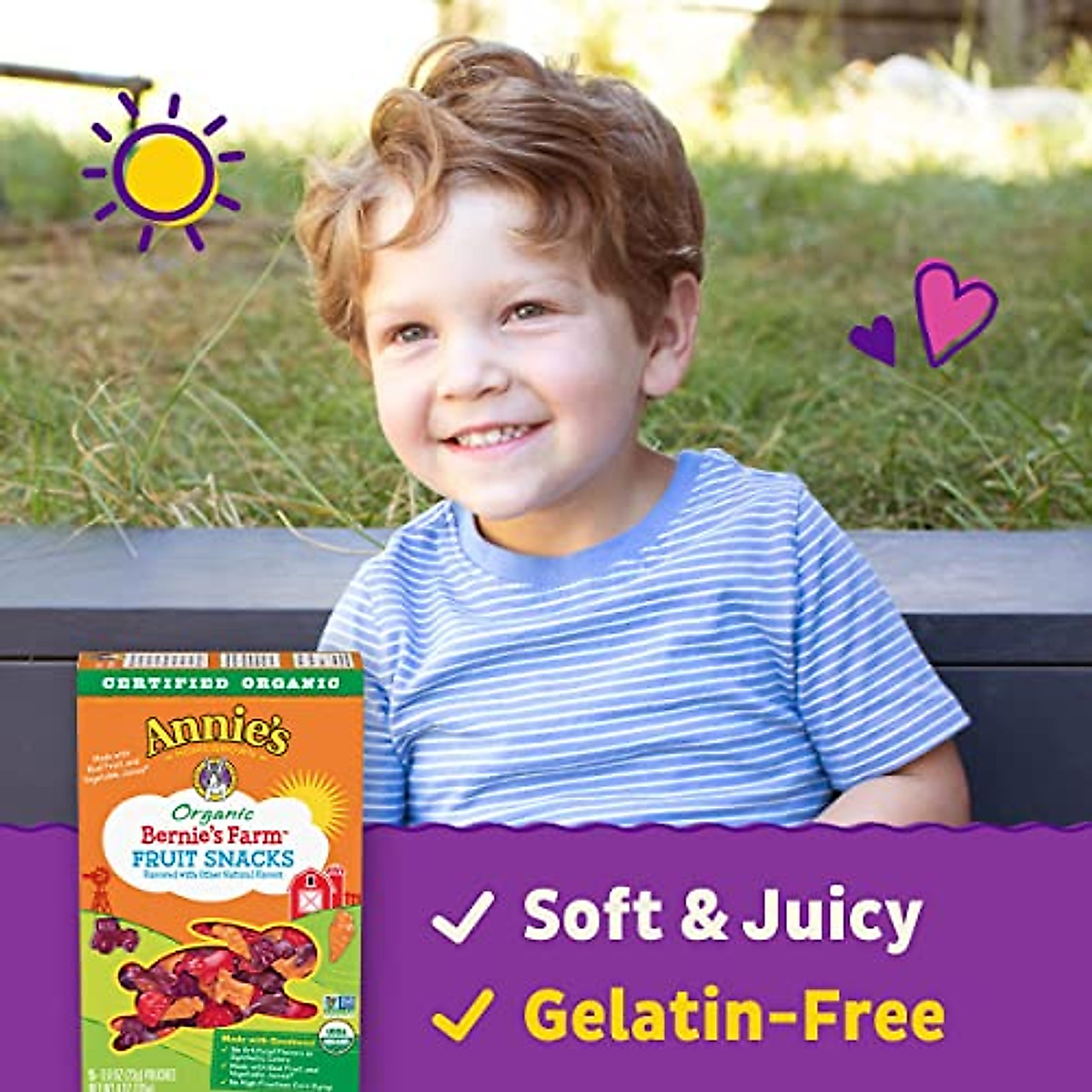 Annie's Gluten Free Organic Bernie's Farm Fruit Snacks, 4 Oz, 5 Ct