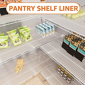 PABUSIOR Thicken Wire Shelf Liner - Transparent Pantry Shelf Liners, Heavy Duty Shelves Liners 11.5 Inch x 157 Inch, Easy to Cut Kitchens Drawer Liner