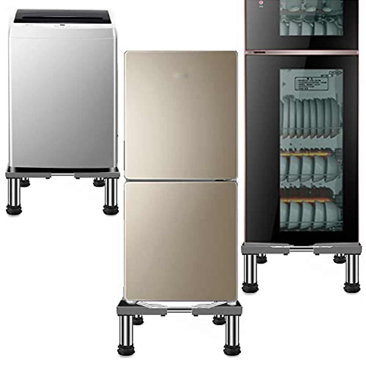 Refrigerator Base Moisture Proof Dishwasher holder stand with Adjustable 4/8/12 legs Height 9.8" Air Conditioner Base ice maker High Rack furniture (Not suitable for washing machines)