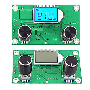 Digital FM Receiver Module, Icstation Radio Receiver Module Digital Stereo Board LCD Display DSP PLL 76.0MHz-108.0MHz Green