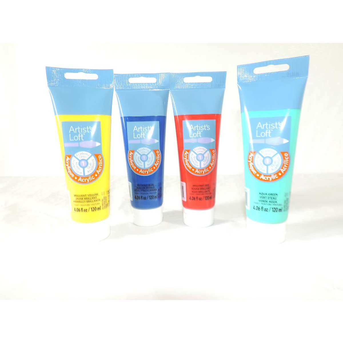 Artist loft Acrylic Paints 6 oz 4 Pack Bundle Yellow, Blue,Red, Aqua