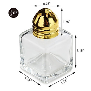 New Star Foodservice 22223 Glass Cube Mini Salt and Pepper Shaker with Gold Plated Top, 0.5-Ounce, Set of 48