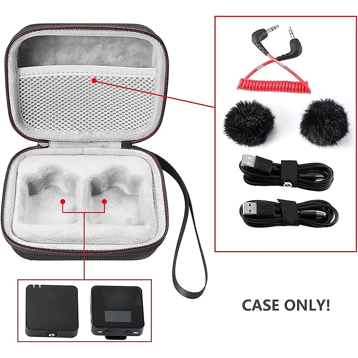 Case for Rode Wireless Go Microphone,Hard Shell Portable Shockproof Protective Wireless Microphone Case