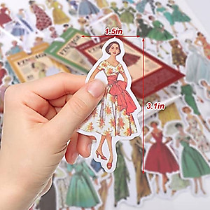 240 Pcs Vintage Washi Stickers for Journaling Supplies, Retro Style Ladies Scrapbook Stickers Scrapbooking Supplies Kit, Aesthetic Stickers for Junk Journal Supplies DIY Crafts Embellishment