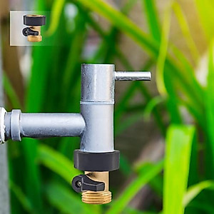 Hourleey Garden Hose Shut Off Valve, 2 Pack Heavy Duty 3/4 Inch Solid Garden Hose Shut Off Valve with 10 Extra Rubber Washers (Black)