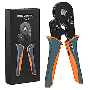 Wire Ferrule Crimping Tool, Preciva AWG 28-5 (0.08-16mm²) Square Jaw Wire Crimping Pliers Self-Adjustable Ratchet Ferrule Terminals Crimper for Wire Terminals Cables End-sleeves