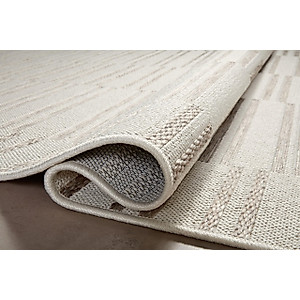Loloi Amber Lewis x Loloi Malibu Collection MAB-03 Tan / Ivory, 8'-10" x 12'-2", Indoor/Outdoor, Area Rug