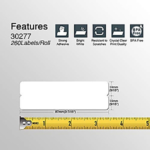 BETCKEY - Compatible DYMO 30277 (9/16" x 3-7/16") File Folder(2-UP) Labels - Compatible with Rollo, DYMO Labelwriter 450, 4XL & Zebra Desktop Printers[10 Rolls]