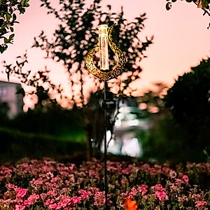 HOBYLUBY 39'' Rain Gauge Outdoor - Solar Flame Design Rain Gauges for Yard, Lawn, Pathway, Patio