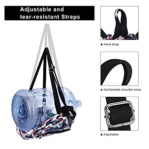 Kamo Drawstring Backpack Bag - Sport Swimming Yoga Backpack with Shoe Compartment, Two Water Bottle Holder for Men Women Large String Backpack Athletic Sackpack for Travel