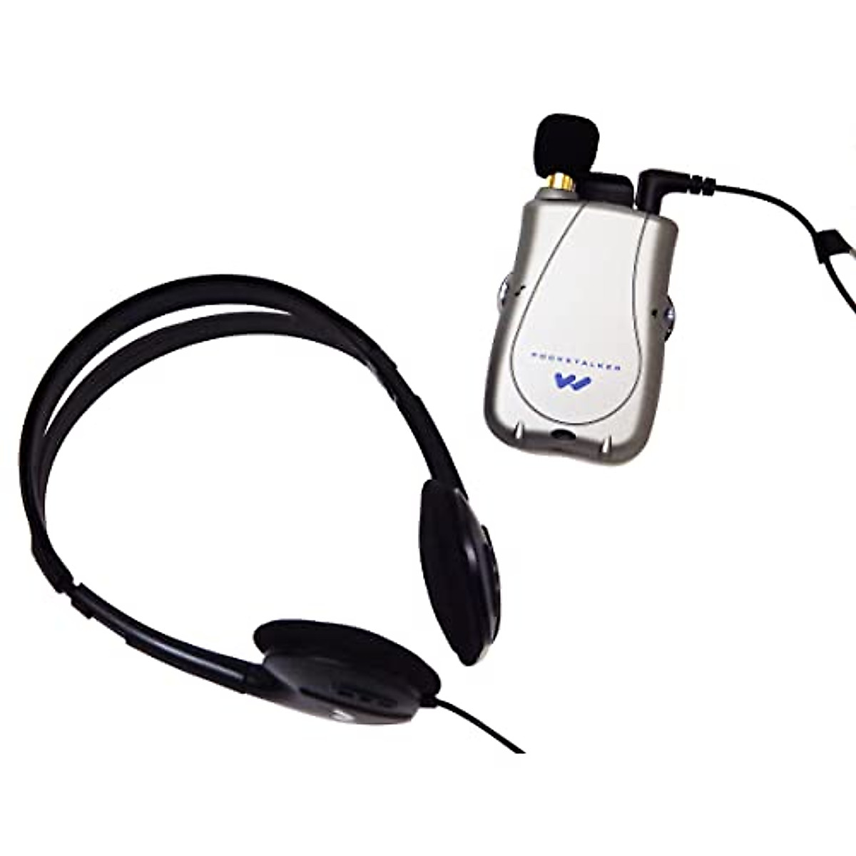Williams Sound PKT D1 H26 Pocketalker Ultra with Rear-wear Headphone, 200 Hours of Battery Life, Adjustable Tone and Volume Control, Accommodates a Variety of Earphone and Headphone Options