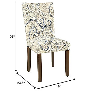 HomePop Parsons Classic Dining Room Tables and Chairs, Pack of 2, Blue Velvet