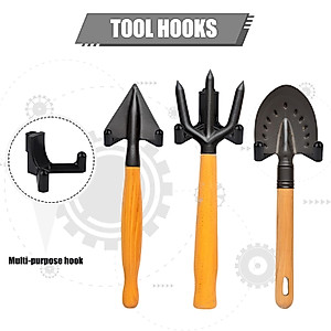 10pcs Tool Hooks, Plastic Shed Storage Organization System for Shovels Rakes Knives Scissors Power Tool Hangers Compatible with Lifetime Shed Accessories, Not Work on Sheds with Horizontal Siding