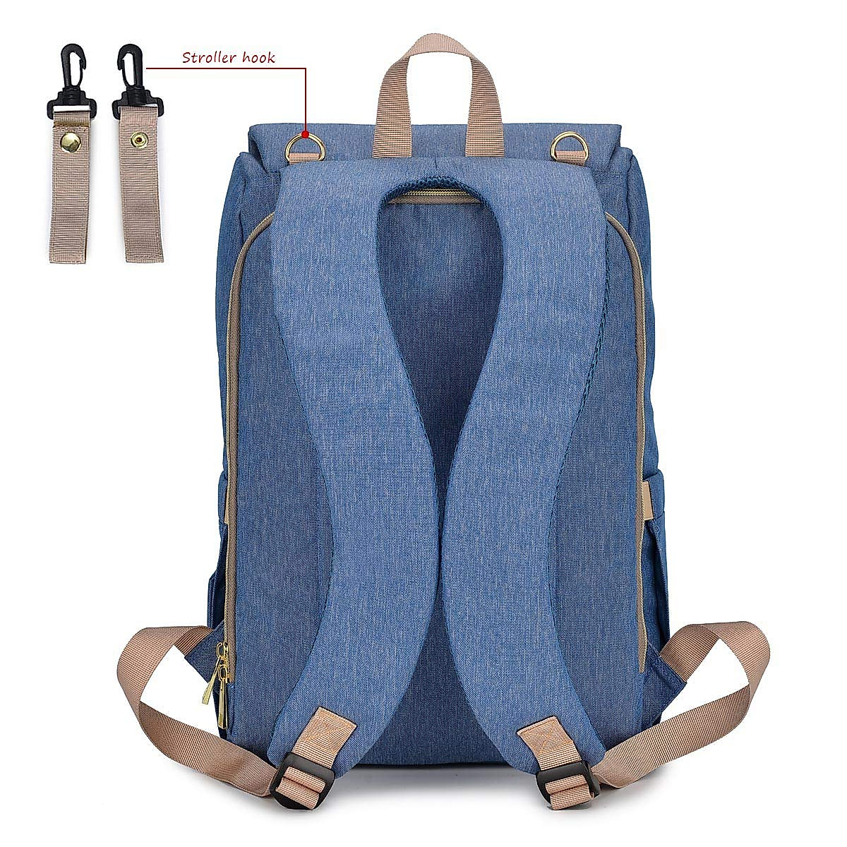 QIMIAOBABY diaper bag backpack, multifunctional large-capacity diaper storage bag (Blue)